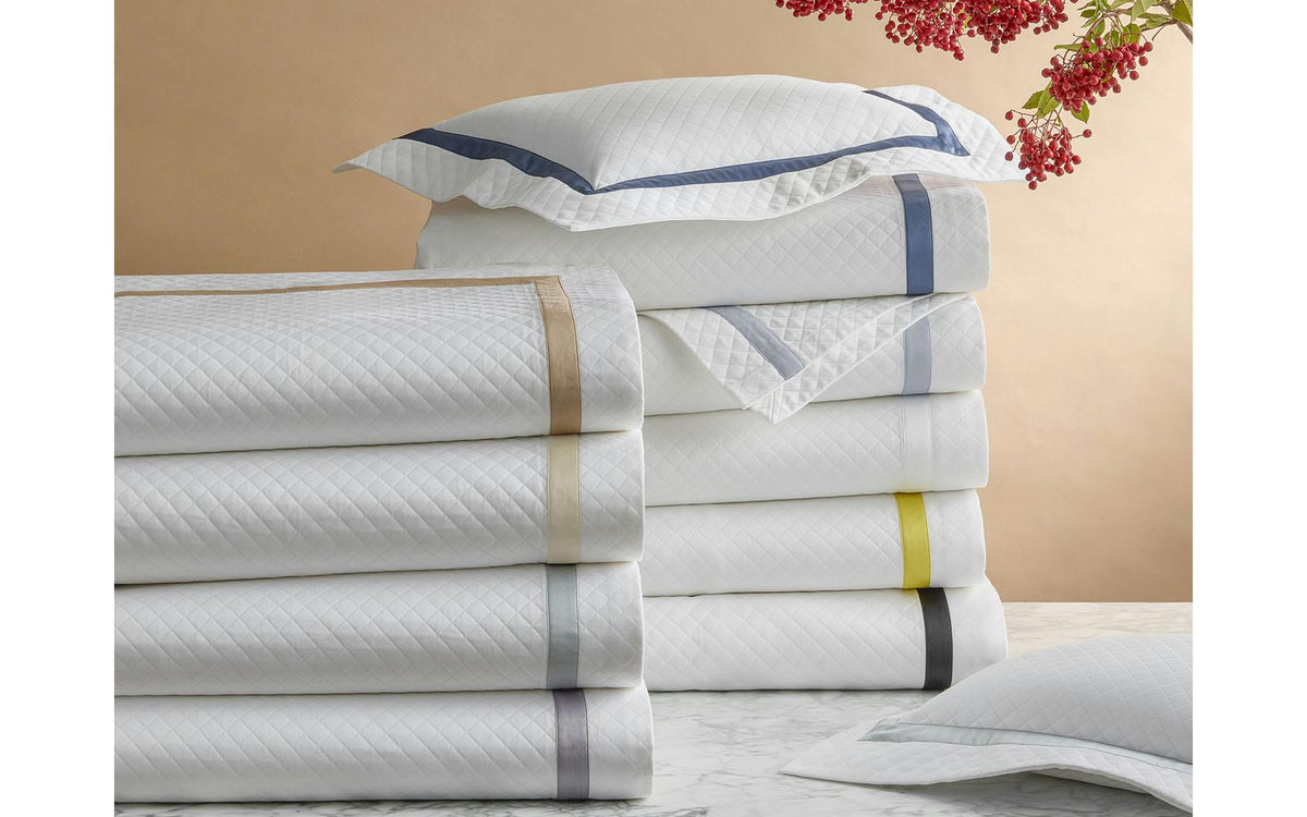 Lowell Matelassé Coverlet by Matouk | Rafael Interiors