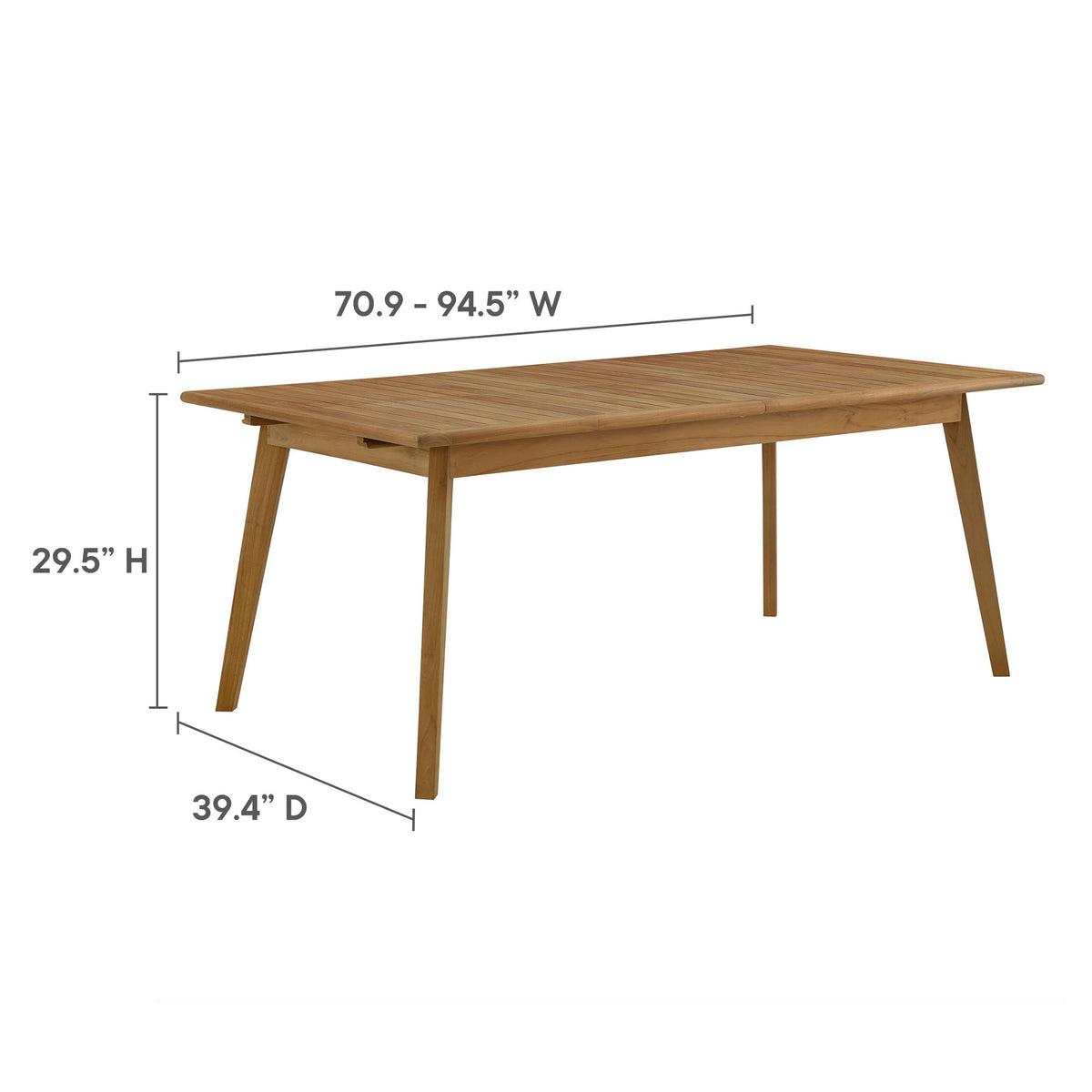 Vienna Outdoor Patio Teak Wood Extendable Dining Table | Rafael Interiors