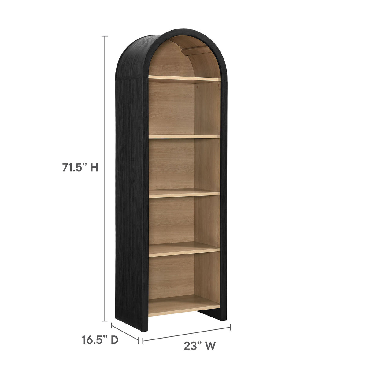 Evie Arched Narrow Bookcase Display Cabinet | Rafael Interiors