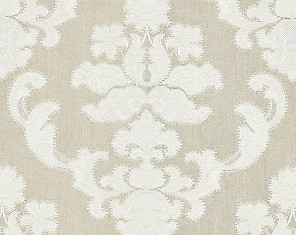 CORNELIA DAMASK EMBROIDERY FABRIC | Rafael Interiors