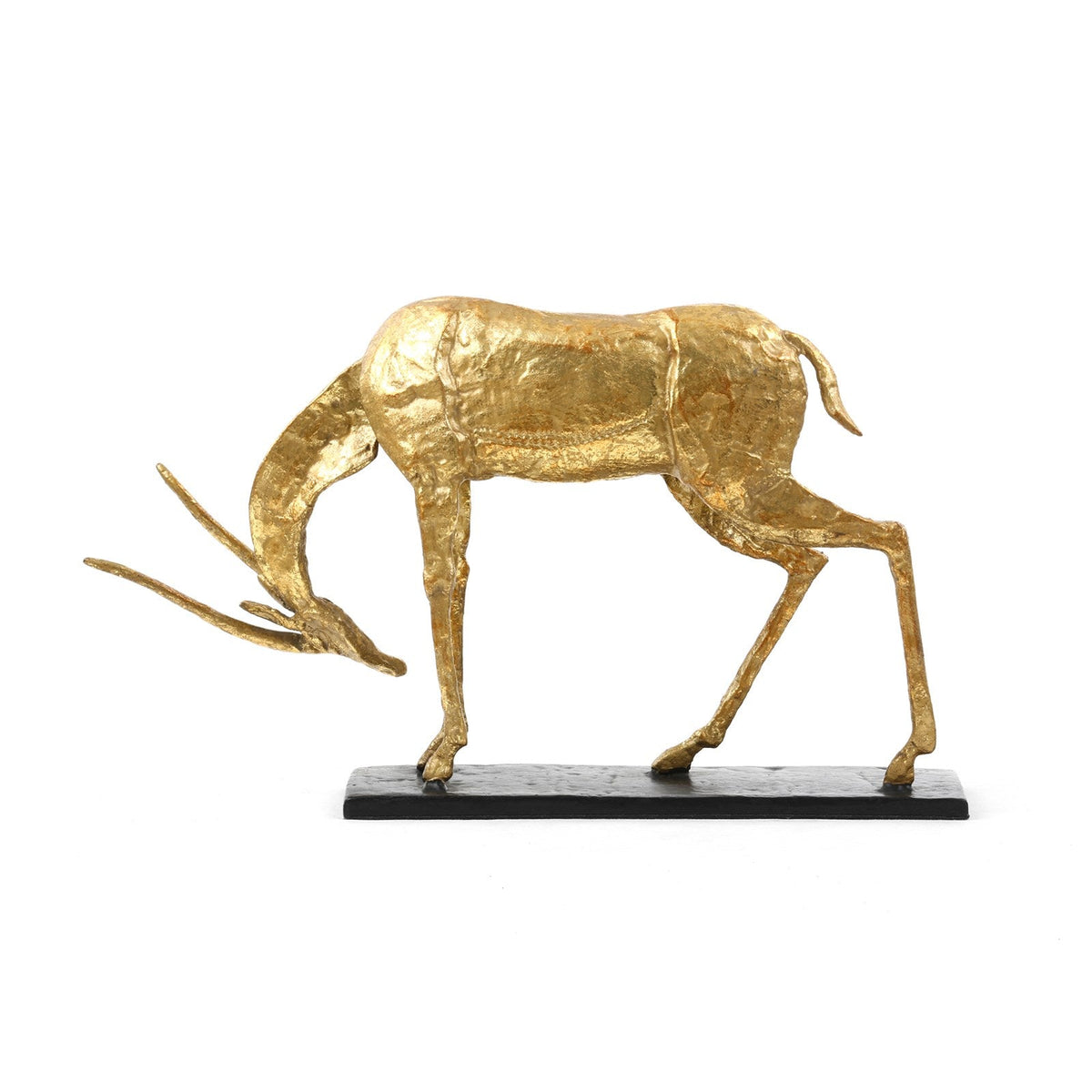 Antelope Straight Horn Statue - Gold | Rafael Interiors